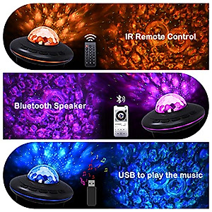 Star Projector,Laliled Ocean Wave Projector with Remote and Bluetooth Speaker,Timer,360 Degree Rotating Galaxy Light Projector for Baby Kids Adults Bedroom/Decoration/Birthday/Party