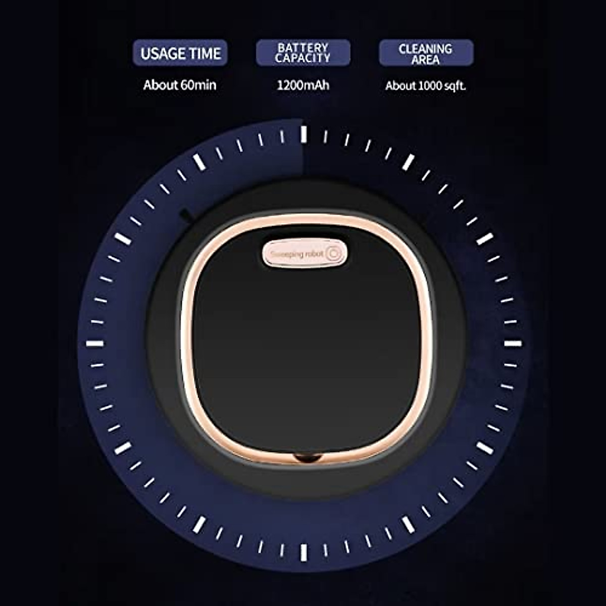 LELTET Automatic Vacuum Cleaner, 3-in-1 Cleaning Robot, Anti-Collision Strip Design, Quiet Slim, Household Essentials for Cleaning Pet Hair, Marble, Black-3