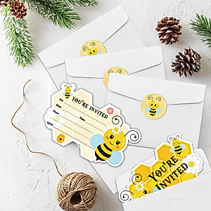 REWIDPARTY Dinosaur Birthday Party Invitations with Envelopes & Stickers（Set of 15） Cute Dinosaur Shaped Fill-in Invitations Dinosaur Theme Party Invites Cards Dino Birthday Party Supplies for Kids