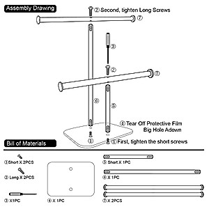 lengnoyp Premium Jewelry Stand , Solid Clear 2-Tier Acrylic Jewelry Organizer Stand & Bracelet holder Stand for Necklace Display, Ring & Watch Display