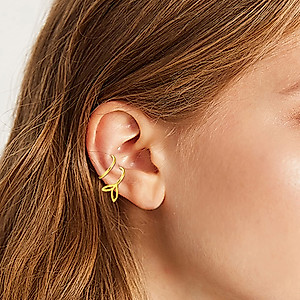 Drperfect 10Pairs Twisted Hoop Earrings for Women 316L Stainless Steel Spiral Earrings Cuff Wrap Earrings Double Hoop Earrings Twist Earrings