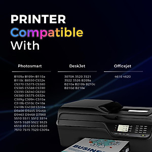 HOTCOLOR 564XL Photo Black Ink Cartridge Replacement for HP564XL Ink Cartridges for hp 564xl inkCB322WN for HP Photosmart 7520 c309g 7510 7525 b210e Printer(3 Small/Thin PBK, 3Pack)