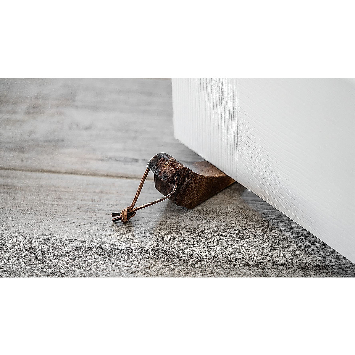 Door Stopper Decorative – 3Pcs Set Door Stop – Wooden Door Wedge – Beech Wood, Dark Acacia, Walnut – Lovely Bird Shaped Cute Door Stopper Wedge – Non-Slip Rubber Patches – Hanging Leather Strips