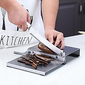 Medozic Manual Meat Slicer, Stainless Steel Household Cutter Machine, Meat Slicer For Beef Jerky Chicken Bacon And Corn