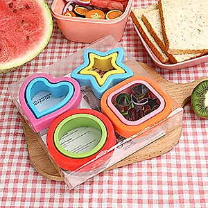10pcs Stainless Steel Sandwich Cutter and Sealer Set for Kids, Star & Heart & Circle & Square Shape food Cutters,Cookie Cutters Vegetable Fruit Bread Biscuit Cutters for Kids Lunch and Bento Box