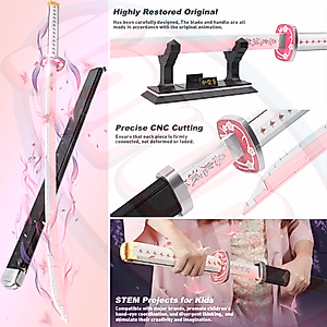 Demon Slayer Swords Building Sets for Girl 8-14, 39in Tsuyuri Kanao Sword Building Block with Scabbard and Stand, Anime Sword Building Toy Demon Slayer Gift Katana, 788 Pcs