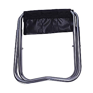 CHENGHUIXIN Portable Black Folding Aluminum Oxford Cloth Chair Outdoor Patio Fishing Camping with Carry Bag