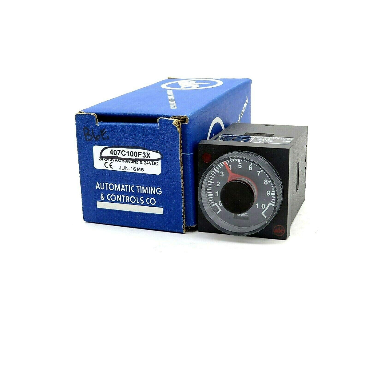 ATC 407C-100-F-3-X 1/16 DIN Multi-Mode Timer, 6 Dial-Selected Ranges, 24 to 240 VAC (50/60 Hz), 11-Pin On-Delay, Off-Delay, Standard