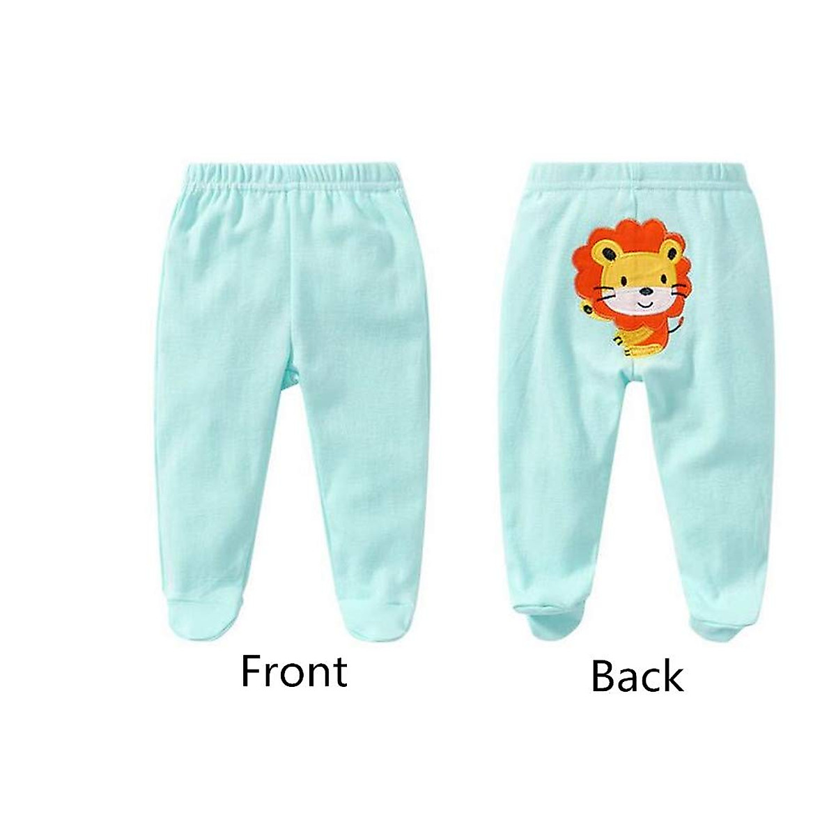 Alsmiley Baby Boy 5-Pack Newborn to Toddler Cartoon Cotton Long Footed Pants Gift Set 9-12 Monthes