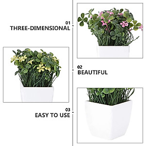 Cabilock 2Pcs Artificial Flowers Potted Plants Fake Greenery Shrubs Plants for Kitchen Home Wedding Office Garden Decor Pink Yellow