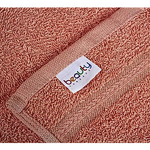 Beauty Threadz - Pack of 12 Washcloths 100% Ring Spun Cotton Premium Quality 12x12 inch Face Towel Highly Absorbent, Ultra Soft & Fade Resistant 400 GSM Wash Cloth Set (Petal Pink)