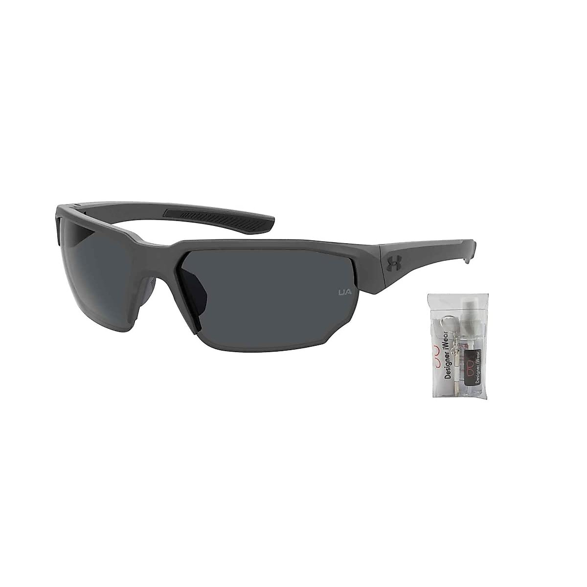 Under Armour Blitzing UA0012/G/S 0R6S/IR 70MM Grey/Black/Grey Special Shape Sunglasses for Men + BUNDLE With Designer iWear Eyewear Kit