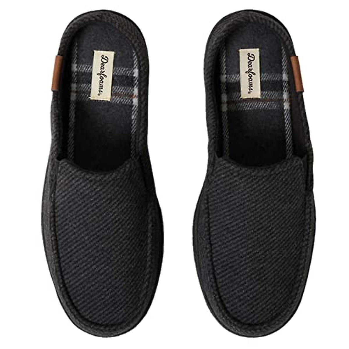 Dearfoams Men's Indoor/Outdoor Breathable Memory Foam Clog Slippers in Black 7-8 Small