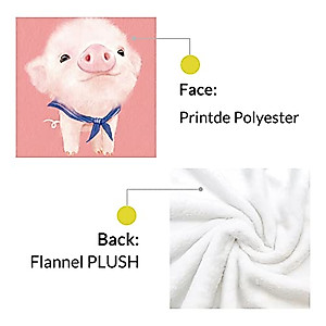 Parrot BEEK Pig Blanket Pig Gifts for Women Pig Lovers, Pink Pig Blankets for Kids, Cozy Warm Cute Animal Flannel Throw Blankets for Couch Sofa Living Room Decor 50x40 Inch
