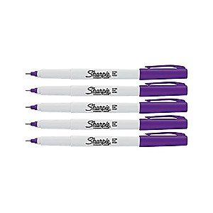 Sharpie ultra fine point permanent markers purple color / 5 Pcs. of Set