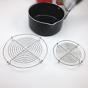 i Kito Wire Steamer Kettle Rack Holder Fit For All Pots Pans Up To 4L Cookware Easy Cooking Steaming Vegetables Foods (Small-Dia 5inch)