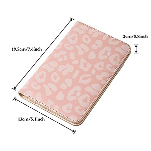 esseroo Server Book, Waitress Book, Server Books for Waitress/Waiter with Zipper Pocket Waitress Book Organizer Checkbook Leopard Pattern 8x5 Inch