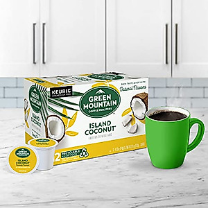 Green Mountain Coffee Roasters Island Coconut, Single-Serve Keurig K-Cup Pod, Flavored Light Roast Coffee, 12 Count (Pack of 6)