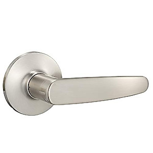 Amazon Basics Straight Door Lever, Passage, Satin Nickel
