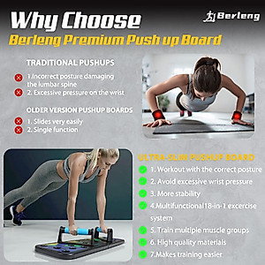 Berleng Push Up Board. 28 in 1 Pushups Fitness Stands, Push Up Handles for Floor,Portable Strength Training Home Gym, at Home Workout Equipment for Man and Women (Berleng-4)