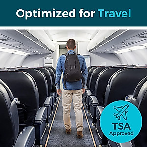 Travsessed 3 in 1 Travel Backpack, w/ Built In Anti-Theft RFID Passport Holder, Travel Wallet & Phone Pouch, Airline / Flight Approved Carry on Backpack, Packable Daypack for Men/Women Black