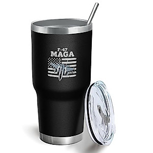 liabiliies F47 Fighter Jet F-47 Jet Fighter Aircraft Tumbler Coffee Tumblers 30 oz Tumbler with Lid and Straw Insulated Tumblers Stainless Steel Tumbler Funny Gifts