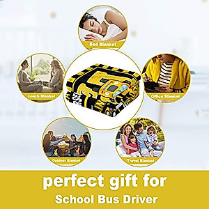 Bus Driver Gifts Blanket, Bus Driver Appreciation Gifts, School Bus Driver Gifts for Men Women, Birthday Gifts for Bus Driver, Thank You for School Bus Driver Back to School GiftsThrow Blanket 60"x50"