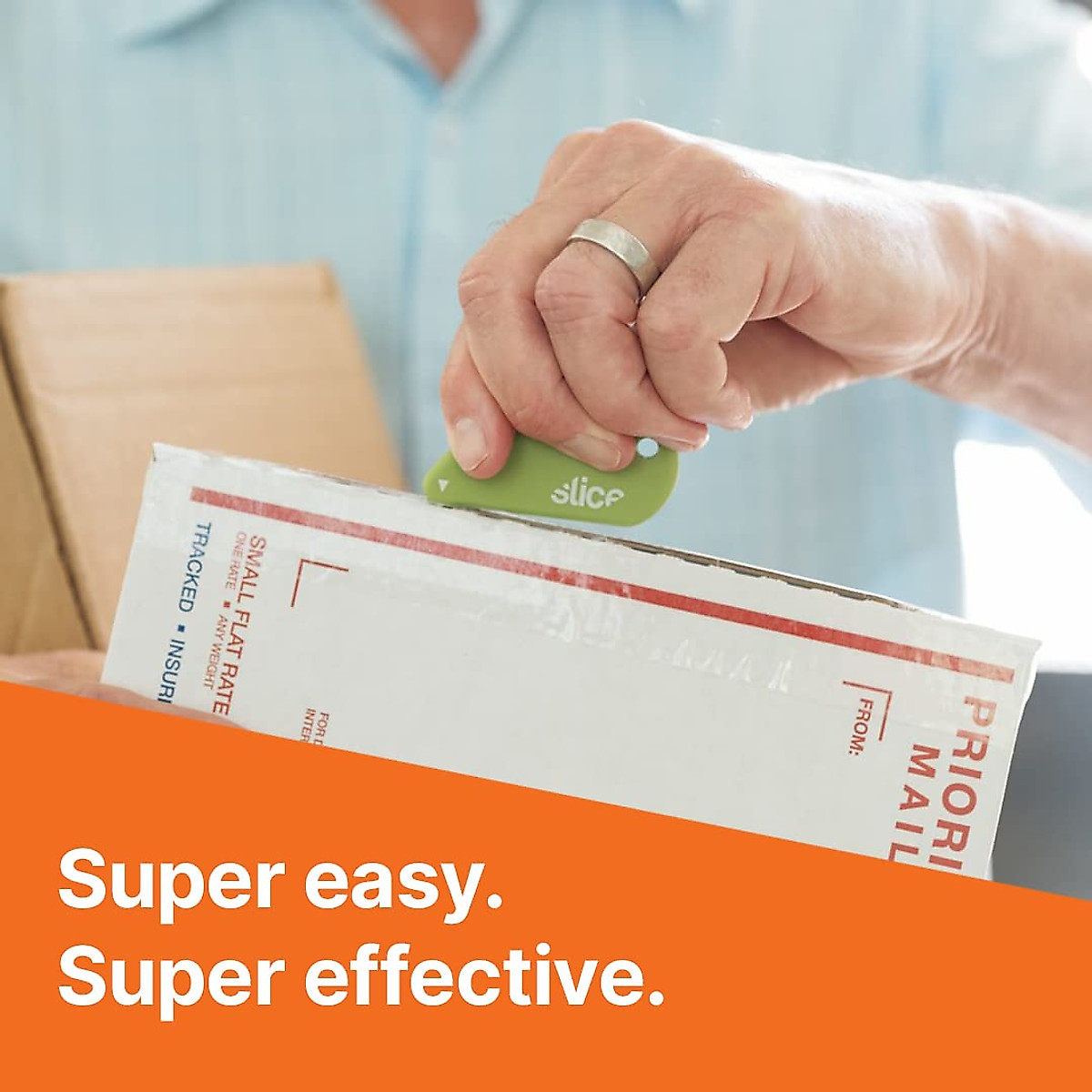 Slice - 10400 Box Cutter, 3 Position Manual Button with Ceramic Blade & Ideal for Outline Trims of Shapes or Coupons