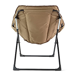 Amazon Basics Hexagon Shaped Chair with Foldable Metal Frame, Brown, 33.5"D x 31.5"W x 34.3"H
