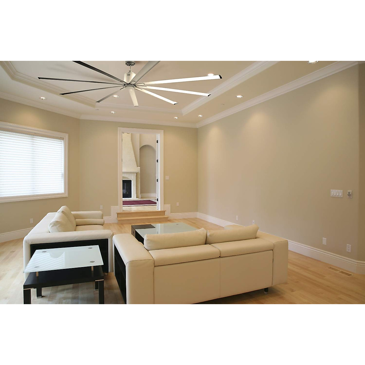 Big Air Large Ceiling Fan 72" | MAXX AIR Industrial Ceiling Fan Ideal for Large Spaces, Outdoor Patios, Barns| Includes DC Motor With 6 Speed with Remote | Energy Efficient 35 Watts (Brushed Nickel)