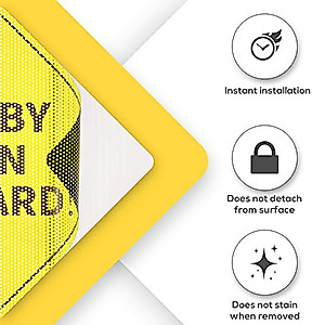 ASSURED SIGNS Baby On Board Sticker Sign - Essential for Cars - 2 Pack, 5" by 5" - Bright Yellow and SEE-THROUGH when Reversing - Best Safety Signs - Non-Magnetic Sticker - Durable and Strong Adhesive