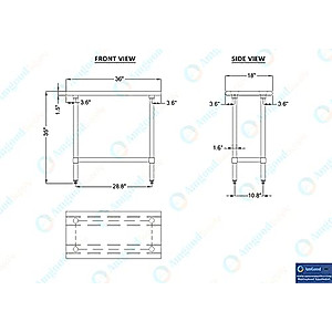 18" X 36" AmGood Stainless Steel Work Table | NSF Metal Prep Table | Commercial & Residential Kitchen Laundry Garage Utility Bench
