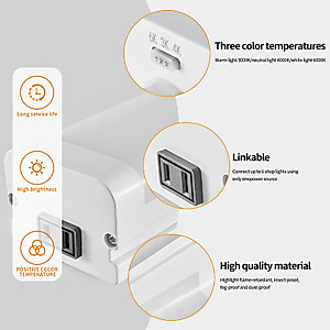 4FT Linkable 60W LED Shop Lights Warm White 3000K 4000K 6000K 6000LM for Garages Shop, Linear Work Light Fixture Hanging or FlushMount with Plug, ETL 2 Pack