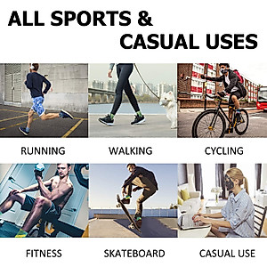 HUSO Crazy Socks for Men Women, Fashion Athletic Ankle Socks Seamless Running Pilates Cycling Biking Socks 2 Pairs (Multicolor,L/XL)