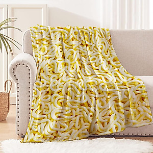 Sofevaim Noodles Ramen Blanket Realistic Food Blanket, Dad Blanket Birthday Gifts for Son from Dad, Funny Throw Blanket for Couch Sofa Bed, Ramen Blanket Stupid Gifts for Girls Kids Adults 60" X 50"
