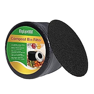 MyLifeUNIT 16 Pack Charcoal Filter for Compost Bin Kitchen, Compost Pail Replacements Filter (6.7 inches)