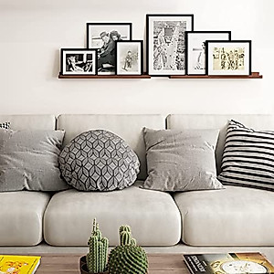 Wallniture Denver 24" Floating Shelves for Wall Collage, Picture Ledge Shelf, Wall Bookshelf for Living Room, Wall Shelf for Kitchen, Kids Room Shelves, Wall Shelves Walnut Color Set of 2