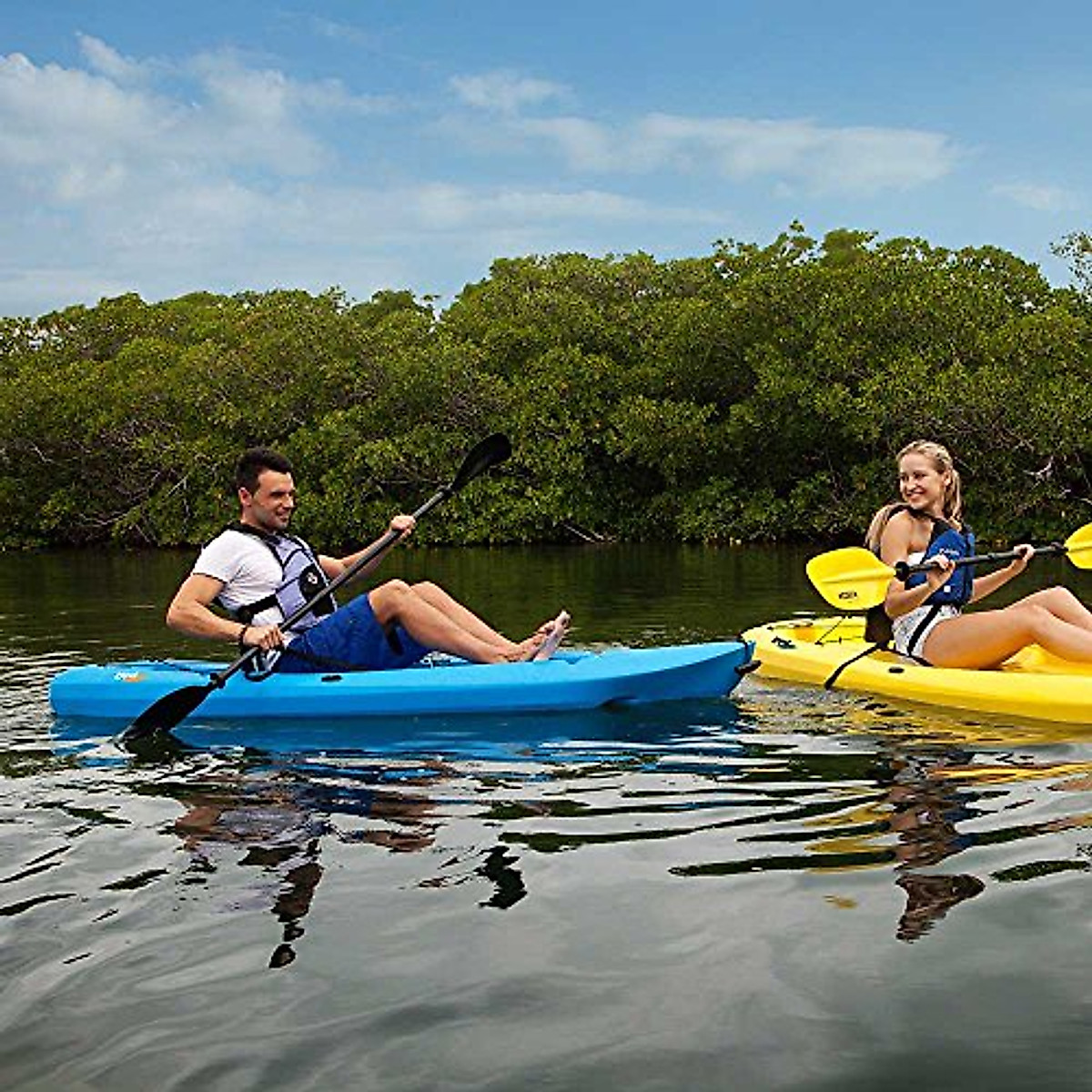 Lifetime Lotus Sit-On-Top Kayak with Paddle (2 Pack), Blue, 8'