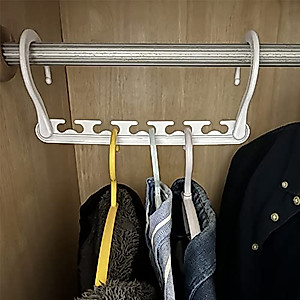 50 pcs Space Saving Hangers and Clothes Hanger Connector Hooks, BOSOIRSOU 10 pcs Sturdy Plastic Magic Hangers and 40 pcs Smart Closet Space Saver Closet Clothes Organizer