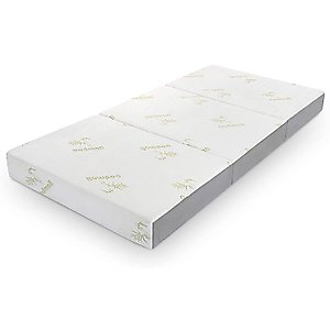 Inofia Folding Mattress, Memory Foam Tri-fold Mattress with Ultra Soft Bamboo Cover, Non-Slip Bottom & Breathable Mesh Sides - Twin 4-Inch, Mattress Topper