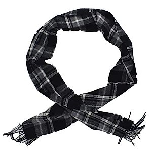 Old Navy Men's Flannel Scarf (Black White Plaid)