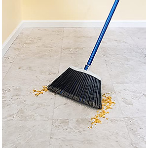 Quickie Extra-Reach Angle Broom, Flagged Bristles, Angle Broom for Garages, Courtyard, Sidewalks, Decks and Outdoor Surfaces, Perfect for Home Kitchen Room Office Floor