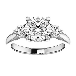 925 Silver, 10K/14K/18K Solid Gold Moissanite Engagement Ring, 3 CT Round Cut Handmade Solitaire Ring Diamond Wedding Ring for Woman, Birthday Gift for Her, VVS1 Colorless