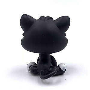 PSCB Custom-Made Baby for Short Hair Cat #2249 Black Body White Flower Eyes Bobble Head 1 Inch Kitty Mini Pet Toys