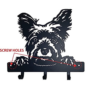 Key Holder for Wall Mount with 3 Hooks (Yorkie)