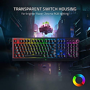 Razer BlackWidow V3 Pro Mechanical Wireless Gaming Keyboard: Green Mechanical Switches - Tactile & Clicky - Chroma RGB Lighting - Doubleshot ABS Keycaps - Transparent Switch Housing - Bluetooth/2.4GHz