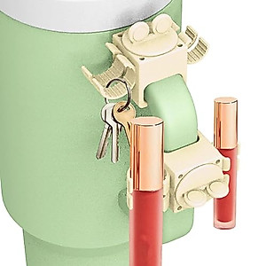 3-in-1 for Stanley Cup Chapstick Holder, Handle Hook and Ring&Jewelry Holder, Double-Sided Hook, Travel Lipgloss Storage Holder Organizer for Stanley Tumbler
