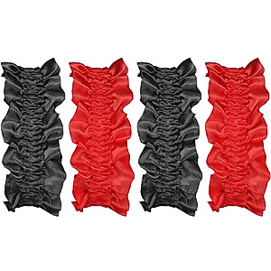 4 Pcs Arm Garters for Men Sleeve Garters 20s Armband Garter Roaring 1920s Costumes Accessories Classic Casino Dealer Armband (Black, Red)