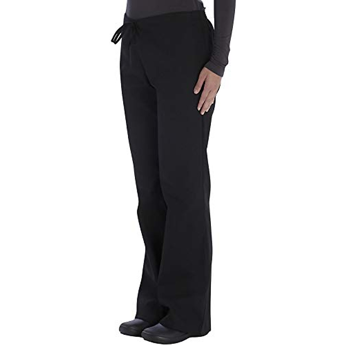 Vital Threads Womens Scrubs Set V-Neck Top & Drawstring Pant, VT512C, L, Black