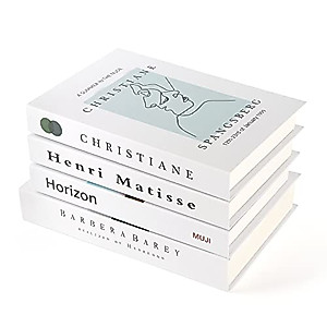 4 Pieces Faux Books for Decoration - Modern Fashion Decorative Books Set for Hardcover Home Decor, Fake Book Stacks Display for Office Bar Coffee Table Rustic Farmhouse Bookshelf